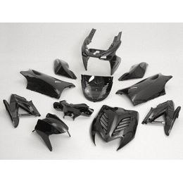 DMP Verkleidungskit 11-teilig schwarz metallic f&uuml;r Yamaha Aerox, MBK Nitro 50ccm, 100ccm 2-Takt