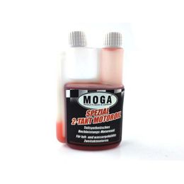 Motoren&ouml;l MOGA 100ml Ma&szlig;e ca. 130mm hoch breit 75mm tief 35mm f&uuml;r Mofa Mokick