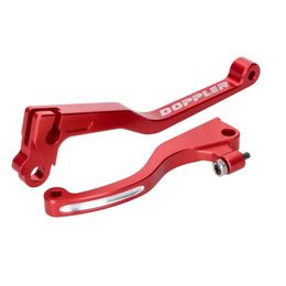 Bremshebel und Kupplungshebel Set Doppler geschmiedet CNC rot f&uuml;r Senda DRD Pro