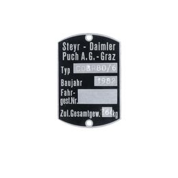 Typenschild Rahmen 60x40mm f&uuml;r Puch N 50