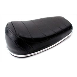 Sitzbank Carbon Look Schwarz 360mm x 175mm 90mm mit Chromleiste f&uuml;r Puch Maxi, Z&uuml;ndapp, Kreidler, Hercules, DKW
