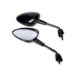 Spiegel Set M8 kurz, schwarz gl&auml;nzend f&uuml;r Vespa GTS HPE, Sprint, Primavera