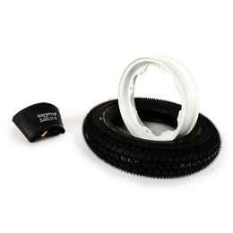 Reifen komplett Set BGM Classic, Lambretta 3.50 10 Zoll TT 59P (reinforced) Felge 2.15-10 weiß