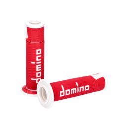 Griffe Satz Domino A450 On-Road Racing rot / wei&szlig; mit offenen Enden