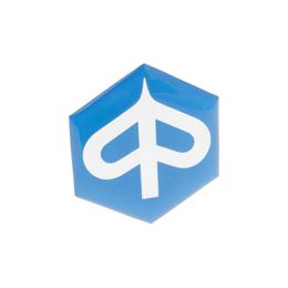 Emblem Piaggio zum Kleben 6-eckig 32mm glatt f&uuml;r Kaskade f&uuml;r Piaggio Free, NRG, NTT, Sfera, SKR, Zip