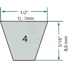 Keilriemen GRANIT, Au&szlig;enl&auml;nge (Zoll): 49", Au&szlig;enl&auml;nge (mm): 1244,60, Abmessung: 1/2" x 49 LA, L&auml;nge au&szlig;en (mm): 1245