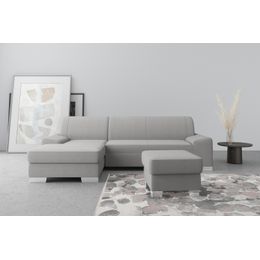 Ecksofa DOMO collection "Anzio L-Form, whlw. Bettfunktion, Federkern, hochwertig, Breite 271 cm", grau, B:271cm H:85cm T:160cm, Sofas, Ecksofa, Ohne Bettfunktion, Recamiere links, Chenille-Struktur, grau