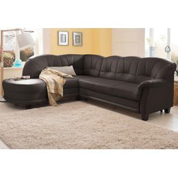 Ecksofa Home Affaire "Camelita, Landhaus Sofa, 2 Varianten: Recamiere- oder Ottomane, L-Form", braun (mokka), B:231cm H:86cm T:81cm, MELROSE/Struktur (100% Polyester);Microfaser PRIMABELLE (100% Polyester);MELROSE (100% Polyester), Sofas, Ecksofa, wahlweise mit Bettfunktion