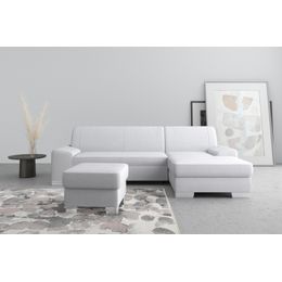 Ecksofa DOMO collection "Anzio L-Form, whlw. Bettfunktion, Federkern, hochwertig, Breite 271 cm", silber, B:271cm H:85cm T:160cm, Sofas, Ecksofa, Mit Bettfunktion, Recamiere rechts, Feinstruktur, silber