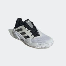 Tennisschuh adidas Performance "BARRICADE 13", Gr. 42, schwarz-weiß (cloud weiß, core schwarz, grau three), Synthetik, Textil, Schuhe, geeignet für Hartplatz und Sandplatz