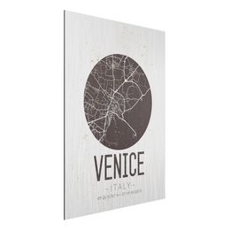 Bilderwelten Alu-Dibond Outdoor Bild Stadtplan Venice - Retro