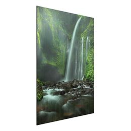 Bilderwelten Alu-Dibond Outdoor Bild Tropischer Wasserfall