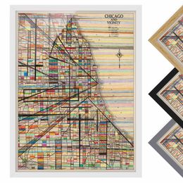 Landkarte Bild mit Rahmen Moderne Karte von Chicago