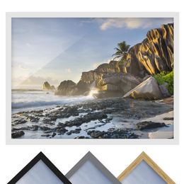Natur & Landschaft Bild mit Rahmen Sonnenuntergang im Inselparadies