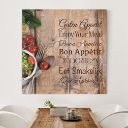 Bilderwelten Leinwandbild - Quadrat Guten Appetit