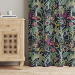 Bilderwelten Vorhang Kühler Dschungel - blickdichte Gardine Wald Bäume Blumen Floral Botanik Tropical Illustration Muster Wohnzimmer Schlafzimmer Küche Bad