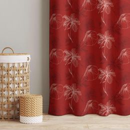 Bilderwelten Vorhang Blüten Mix - Rot - blickdichte Gardine Muster Blumen Floral Wohnzimmer Schlafzimmer Küche Bad Badezimmer Rot