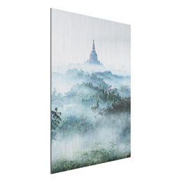 Bilderwelten Alu-Dibond Outdoor Bild Morgennebel &uuml;ber dem Dschungel von Bagan