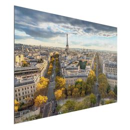 Alu Dibond Outdoor Bild - Nice day in Paris - Natur beige Motiv wetterfest Architektur Wohnzimmer Schlafzimmer