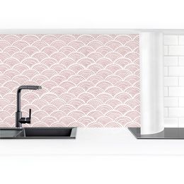 Bilderwelten K&uuml;chenr&uuml;ckwand Boho Kleine B&ouml;gen Muster Rosa