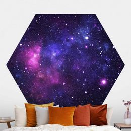 Hexagon Fototapete selbstklebend Galaxie