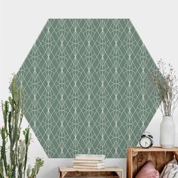 Hexagon Mustertapete selbstklebend Art Deco Diamant Muster vor Grün XXL