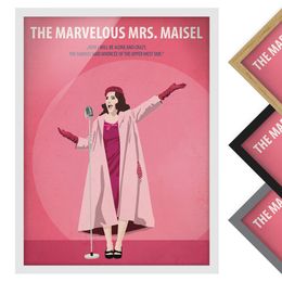 Bilderwelten Bild mit Rahmen originell pink Pop Art inkl. Rahmung - Filmposter The Marvelous Mrs Maisel - Deko Wohnzimmer Schlafzimmer