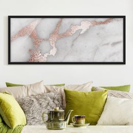 Bilderwelten Bild mit Rahmen Marmoroptik mit Glitzer