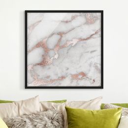 Bilderwelten Bild mit Rahmen Marmoroptik mit Glitzer