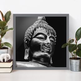 Bild mit Rahmen Buddha Statue Gesicht