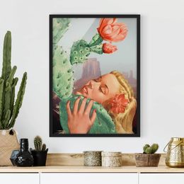 Bilderwelten Bild mit Rahmen Kaktus-Liebe