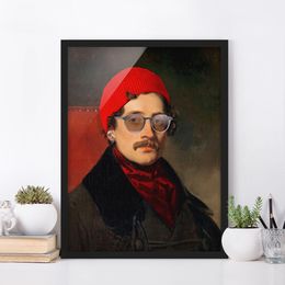 Bilderwelten Bild mit Rahmen Portrait eines Hipsters