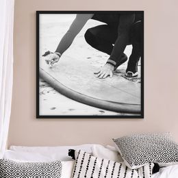 Bilderwelten Bild mit Rahmen Wachsen des Surfboards