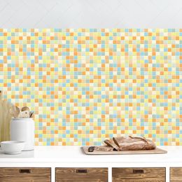 Bilderwelten K&uuml;chenr&uuml;ckwand selbstklebend bunt modern Fliesenoptik - Mosaikfliesen Sommerset - Wandfolie Spritzschutz nach Ma&szlig;