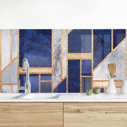 Bilderwelten K&uuml;chenr&uuml;ckwand Geometrische Formen mit Gold