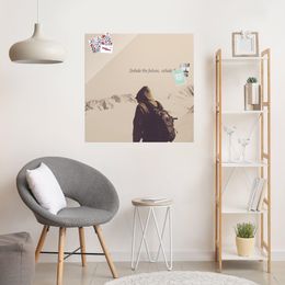 Bilderwelten Glasbild Natur Motiv beige Glas Wandbild - Lyrische Landschaften - Atmen - Berg Wohnzimmer Schlafzimmer
