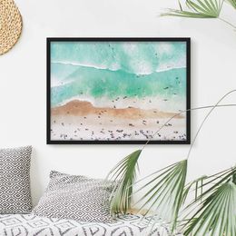 Bilderwelten Bild mit Rahmen Samstags am Strand