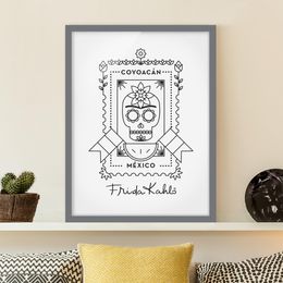 Bild mit Rahmen Frida Kahlo Coyocan Mexico