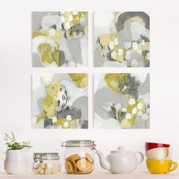 Bilderwelten Leinwandbild originell Abstrakt Kunstdruck Leinwanddruck - Zitronen im Nebel Set II - Wandbild XXL Wohnzimmer Schlafzimmer