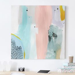Bilderwelten Leinwandbild originell Abstrakt Aquarell pastell - Verschwommener Tagesanbruch III - Wandbild XXL Wohnzimmer Schlafzimmer