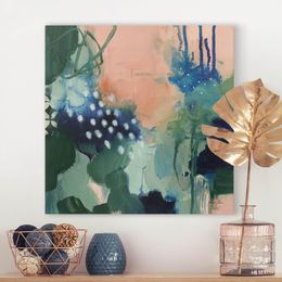Bilderwelten Leinwandbild originell modern Kunstdruck orange - Abstrakte Schichten II - Wandbild XXL Wohnzimmer Schlafzimmer