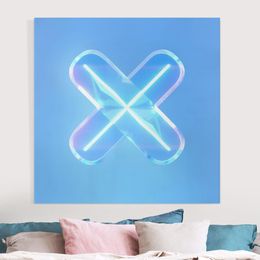 Bilderwelten Leinwandbild Neon Gamer Symbol X