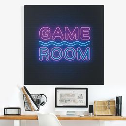 Bilderwelten Leinwandbild Neon Schrift Game Room