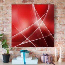 Bilderwelten Leinwandbild Abstrakt Kunstdruck Leinwanddruck - Red Heat - Wandbild XXL Wohnzimmer Schlafzimmer