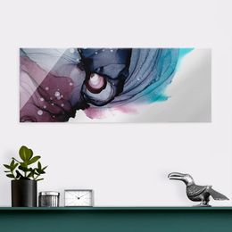 Bilderwelten Glasbild originell modern blau Glas Wandbild - Linien im Nachtblauen Kokon - Deko Wohnzimmer Schlafzimmer