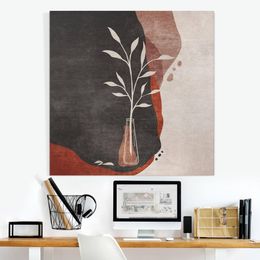 Leinwandbild Boho Blumen in Vase III