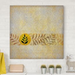Bilderwelten Leinwandbild Blumen modern Kunstdruck Leinwanddruck - Asia Muster - Wandbild XXL Wohnzimmer Schlafzimmer