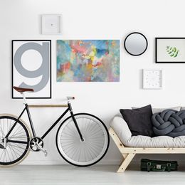 Bilderwelten Leinwandbild originell Abstrakt Kunstdruck bunt - Pastell-Explosion - Wandbild XXL Wohnzimmer Schlafzimmer