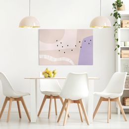 Bilderwelten Leinwandbild Collage in Pastel mit schwarzen Punkten