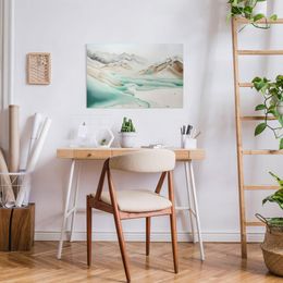 Bilderwelten Leinwandbild Natur Fotomontage Kunstdruck t&uuml;rkis - Eisige Landschaft - Landschaft XXL Wohnzimmer Schlafzimmer
